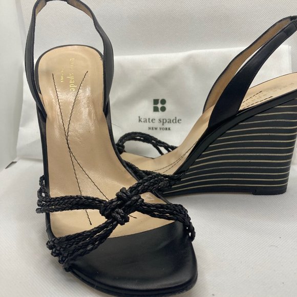 kate spade | Shoes | Kate Spade Ariel Striped Sling Wedge Size 8 | Poshmark
